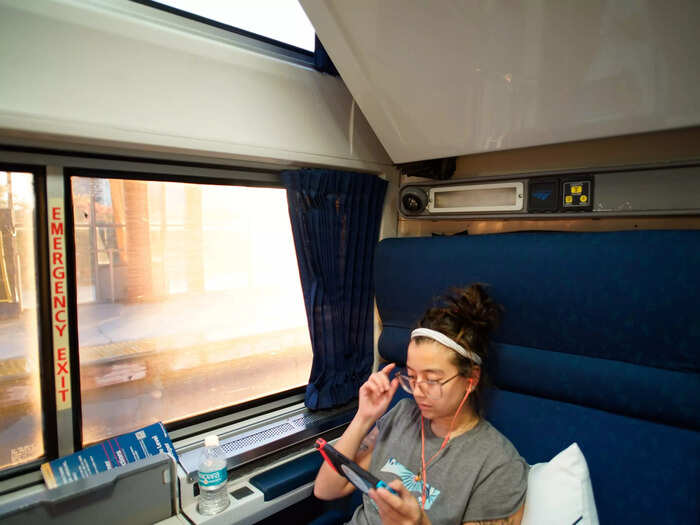 The best Amtrak booking is the private bedroom with 2 beds, a couch ...