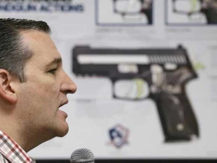 The AP published photos of Ted Cruz with an image of a gun pointing at ...