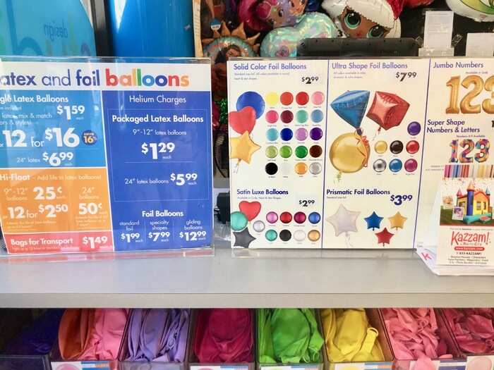 Party city helium balloons price store