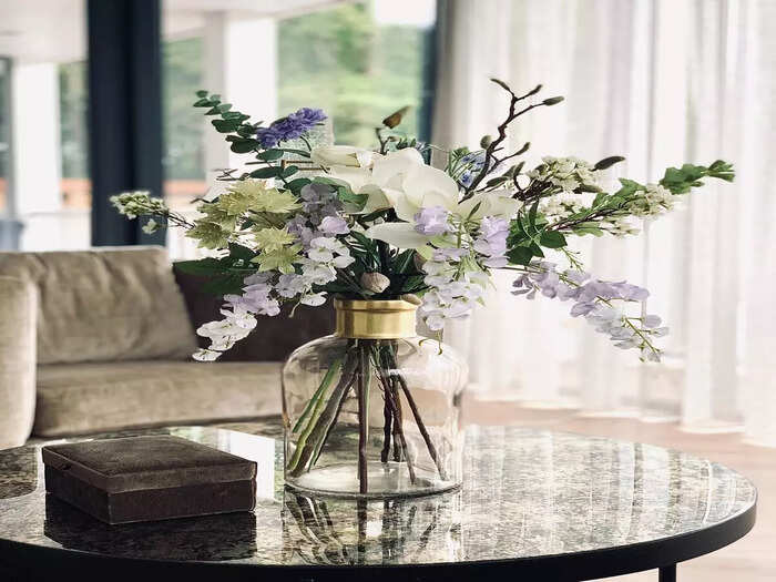 Buy flower vase with artificial flowers for home decoration | Business ...