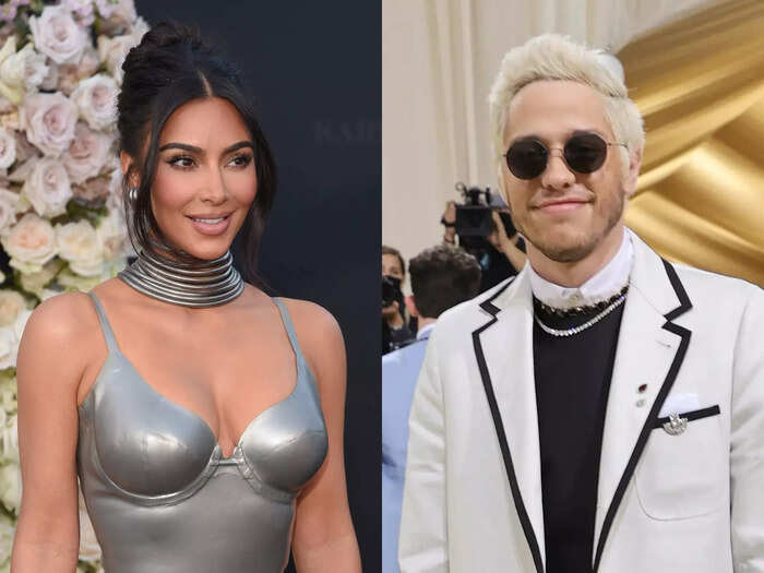 Kim Kardashian reveals why Pete Davidson appeared at 'The Kardashians' premiere but didn't walk ...